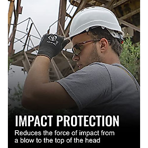 Bullhead Safety Vented Cap Style Hard Hat with Six-Point Ratchet Suspension, Reversible Construction Hard Hat for Safety with Integrated Vents and Brow Pad, OSHA/ANSI Compliant, Shiny Black Graphite