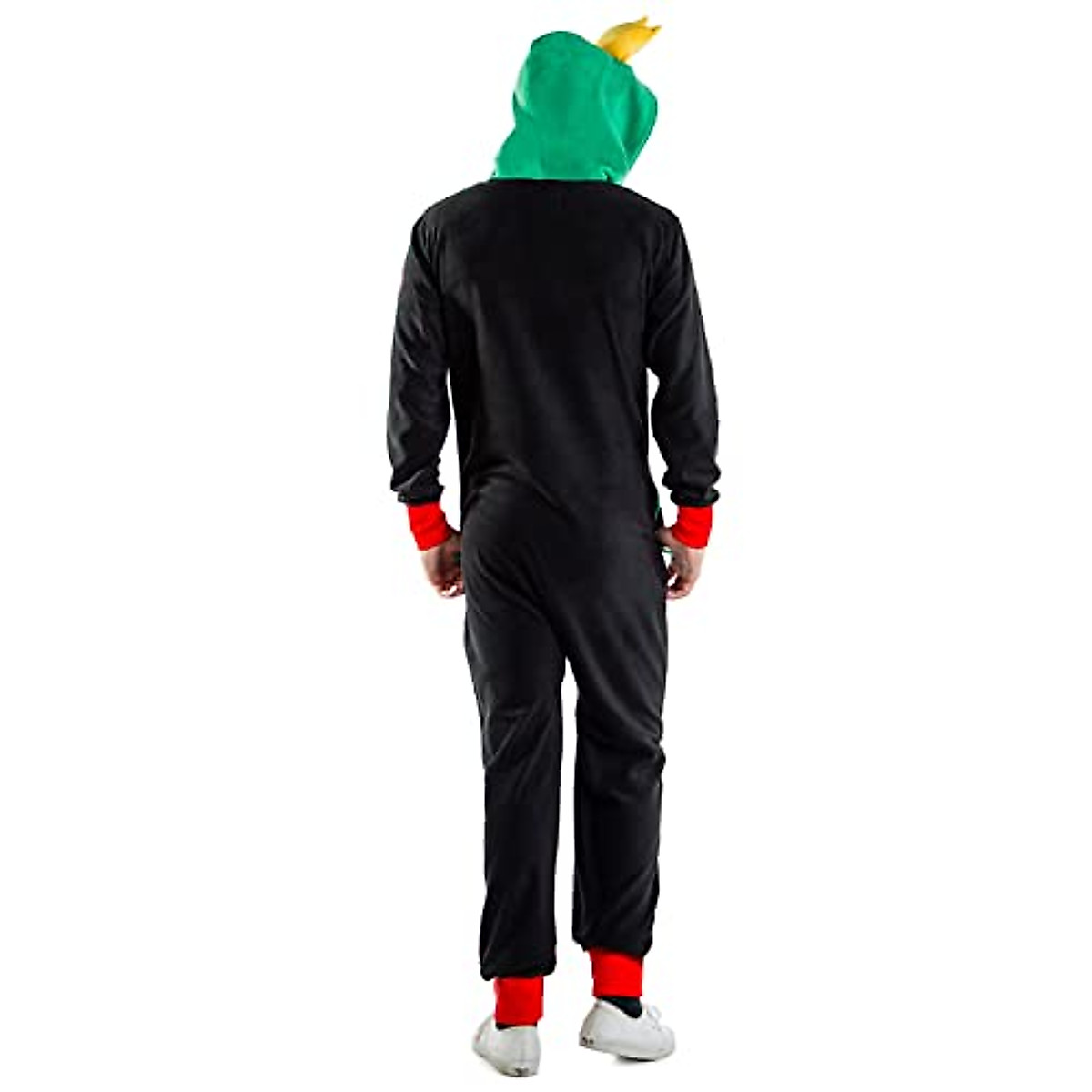 Tipsy Elves Men's Christmas Game Cozy Jumpsuit - Cozy Christmas Tree Onesie w/Velcro Balls : XL