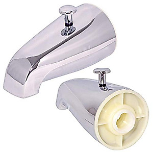 Tub Spout with Push and Pull Diverter, 3/4 inch to 1/2 inch IPS Face Bushing, 5-1/4 inch Length, Chrome Finish