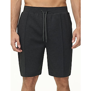 THE GYM PEOPLE Men's Workout Shorts Drawstring Athletic Loose Fit Lounge Sweat Shorts with Pockets Dark Heather Grey