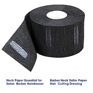 Disposable Paper Barber Neck Strips - 5 Rolls 500 Strips Black Professional Stretchy Paper Neck Band for Salon Haircut Styling