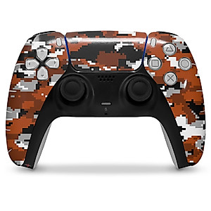 WraptorSkinz Skin Wrap Compatible with Sony PS5 DualSense Controller WraptorCamo Digital Camo Burnt Orange (Controller NOT Included)