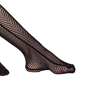 Toxz Women Sexy Lingerie Net Lace Top Garter Belt Thigh Stocking Pantyhose,Plunging Eyelash,Sheer Perspective Stocking,Lace Floral Embroidered