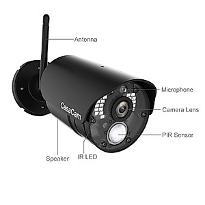 CasaCam VC800 AC Powered HD Night-Vision Camera for VS802 and VS1002 7" Wireless Security System (add-on Camera)