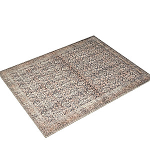 Loloi Amber Lewis Billie Collection, Ink & Salmon 6'-0" x 9'-0" Area Rug – Antique & Distressed Accent Rugs for Living Room, Bedroom, Entryway & Hallway, No Shed High Traffic Area Home Decor Rug