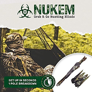 Nukem Grab & Go Hunting Ground Blind - TrueTimber Strata - Lightweight Stake-Free Pop Up Turkey & Deer Blind (Regular)