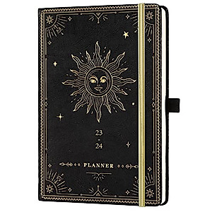 2023-2024 Planner - Academic Weekly Monthly Planner 2023-2024, July 2023 - June 2024, 5.75" x 8.25", Faux Leather, Back Pocket with 40 Notes Pages - The SunSun