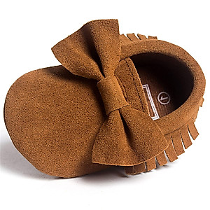 LIVEBOX Infant Baby Girls and Boys Premium Soft Sole Moccasins Tassels Prewalker Anti-Slip Toddler Shoes
