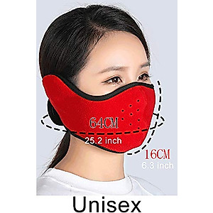2PCS Half Face Mask Balaclava with Earflap for Men Women Gray-Black