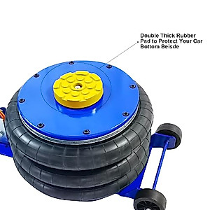 WNYSKJAP Air Jack, 5 Ton/11000 lbs Air Bag Jack for Cars, Lift Up to 15.75 Inch, 3-5S Fast Lifting Triple Bag Air Jack with Adjustable Long Handle (Blue)