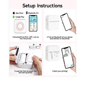 Mini Printer Sticker Paper, 10 Rolls Thermal Printer Sticker Paper 57 X 25mm, Printable Sticker Paper for Mini Printer Paper and Most Instant Print Cameras