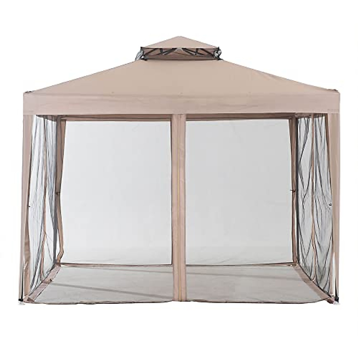 Sunjoy 10'x10' Hampton Softtop Steel Gazebo with Netting