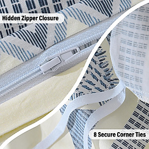 Y-PLWOMEN Duvet Cover King - 100% Cotton Duvet Cover King Size, Aztec Geometric Comforter Cover Set, Breathable and Soft Bedding Duvet Covers for All Season,Light Blue, 104"x90", No Comforter