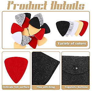 Maasechs 20 Pcs Ukulele Felt Picks Multicolored Felt Picks Accessories Cute Ukulele Picks Assorted Felt Thumb Picks with Holder Case for Guitar Bass Music Instruments (Classic)