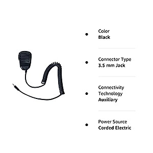 Caroo Cobra Handheld Speaker Mic, 1 Pin 2.5mm Shoulder Microphone with Reinforced Cable for Cobra Talkabout Walkie Talkie Two Way Radio Accessories, 3.5mm Audio Jack, Black