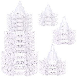 30 Pcs Upgraded Cone Flower Pot Hole Mesh Pad DIY Planter Bottom Grid Mat Mesh Hole Screens for Keeping Soil from Flowing-Prevent Soil Loss Breathable Gasket-Drainage Netting for Bonsai,3 Sizes