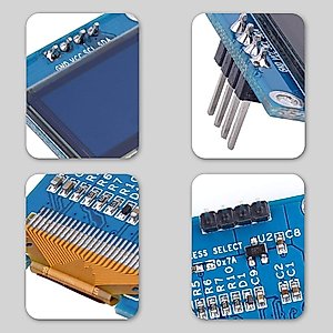 5PCS 0.96 Inch OLED Display Module, PEMENOL 128 x 64 Pixel I2C IIC Serial 1 OLED LCD Display Module with SSD1306 Driver for Arduino Raspberry Pi and ESP8266（White Light）