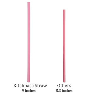 Kitchnacc 100 Pack Heart Shaped Hard Plastic Reusable Cute Straws Individually Wrapped for Cocktail Birthday Party Bridal Shower Wedding Supplies – (Yellow, Blue, Red, Pink)
