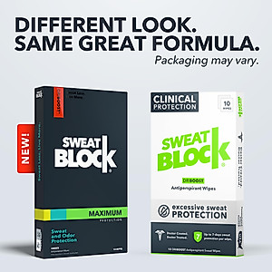 SweatBlock Max Clinical Antiperspirant for Men & Women | Armpit Anti Sweat Wipes for Excessive Sweating | Block Sweat for up to 7 days | 10 Wipes