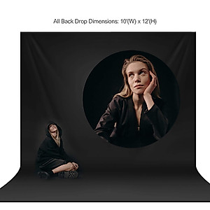 LimoStudio 10 x 12 feet / 120 x 144 inch White, Black, Green Backdrop Screen Photo Background, Premium > 150GSM Synthetic Material Superior Soft Texture for Professional Photo Video Studio, AGG1933