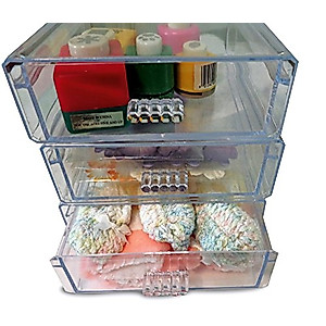 Clear Acrylic Stackable Organizing Drawer For Makeup, Jewelry, Scrapbook Supplies, Bobbins,