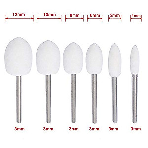 Polishing Buffing Wheels Set,Wool Felt Mounted Mandrel Grinding Bits Grinder Head Polish Watch Jewelry Rotary Tool Accessories Attachment - for Dremel 1/8 Inch Shank （38Pieces ）