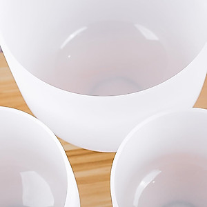 ENERGYSOUND D Note Sacral Chakra Frosted Quartz Crystal Singing Bowl 11 inch mallet and o-ring included