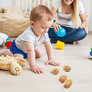 Musfunny Wood Musical Eggs Shakers, 4pcs Egg Maracas Shakers Wooden Hand Percussion Instrument for Musical Education Party Classroom Prizes (Natural Wood)