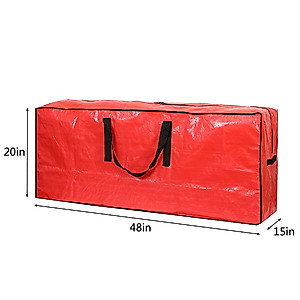 Sattiyrch Christmas Tree Storage Bag - Fits Up to 7.5 ft Holiday Xmas Disassembled Trees with Durable Reinforced Handles & Dual Zipper - Waterproof Material Protects from Dust,Moisture(Red)
