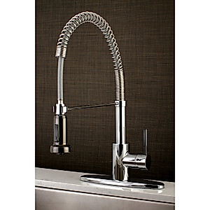Kingston Brass GSY8881DKL Kaiser Single Handle Kitchen Faucet with Pull-Down Sprayer, Chrome