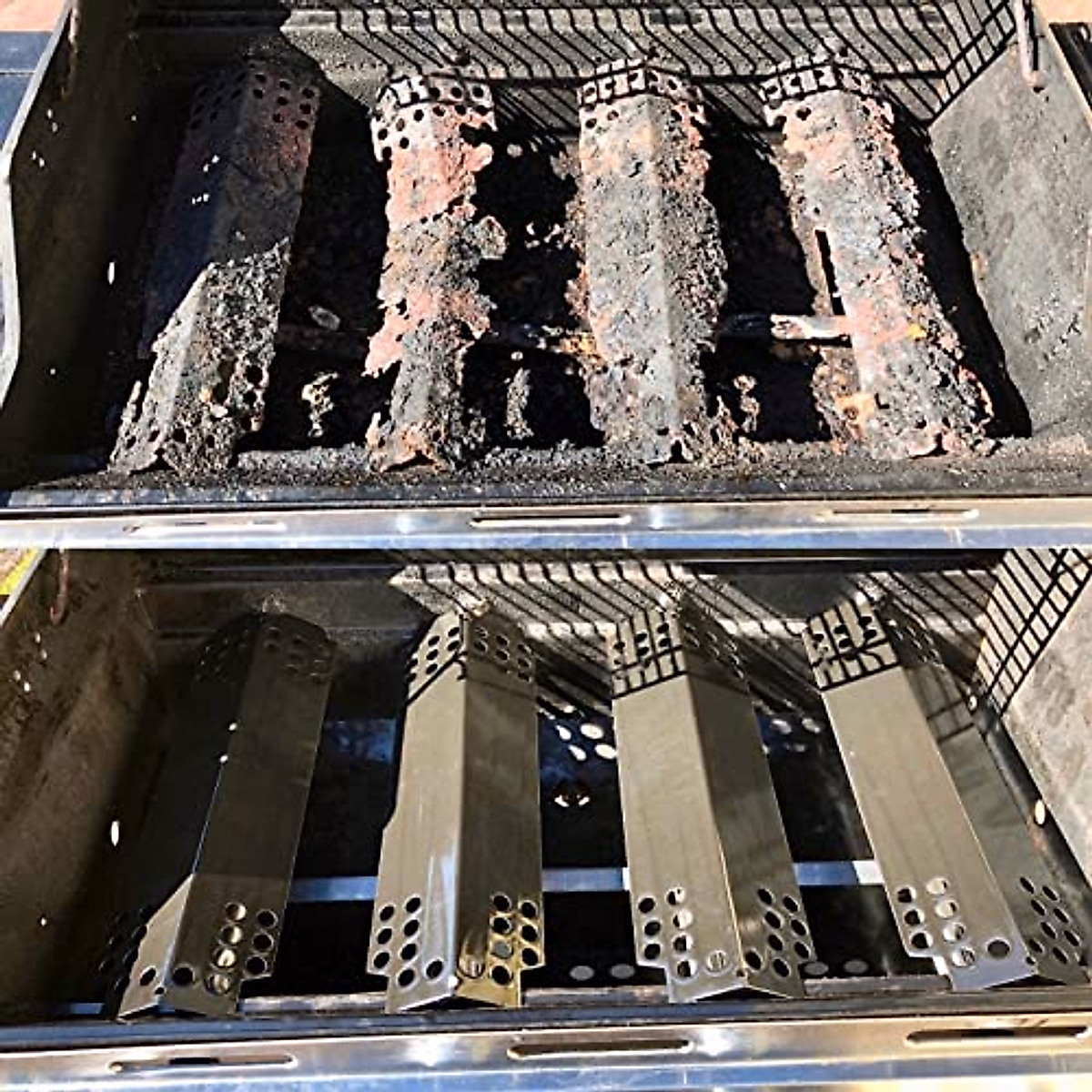 Yiming Grill Replacement Parts for Charbroil 463436215, 463436214, 463439915, 463436213, 463439914 Grill Models. Grill Burner Pipe Tubes, Heat Plate Tent Shields, Carryover Tubes Replacement Kit.