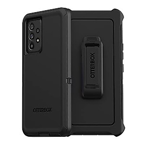 OtterBox Samsung Galaxy A53 5G Defender Series Case - BLACK, rugged & durable, with port protection, includes holster clip kickstand