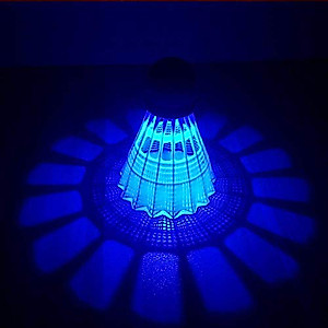ZHENAN LED Badminton Shuttlecocks Dark Night Glow Birdies Lighting for Outdoor & Indoor Sports Activities (Nylon_5pcs)