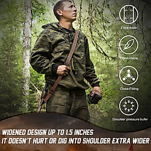 VVAAGG Two-Point Gun Sling with Swivels, Non-Slip Paracord Rifle Sling with Quick Adjustable Length Rifle Strap