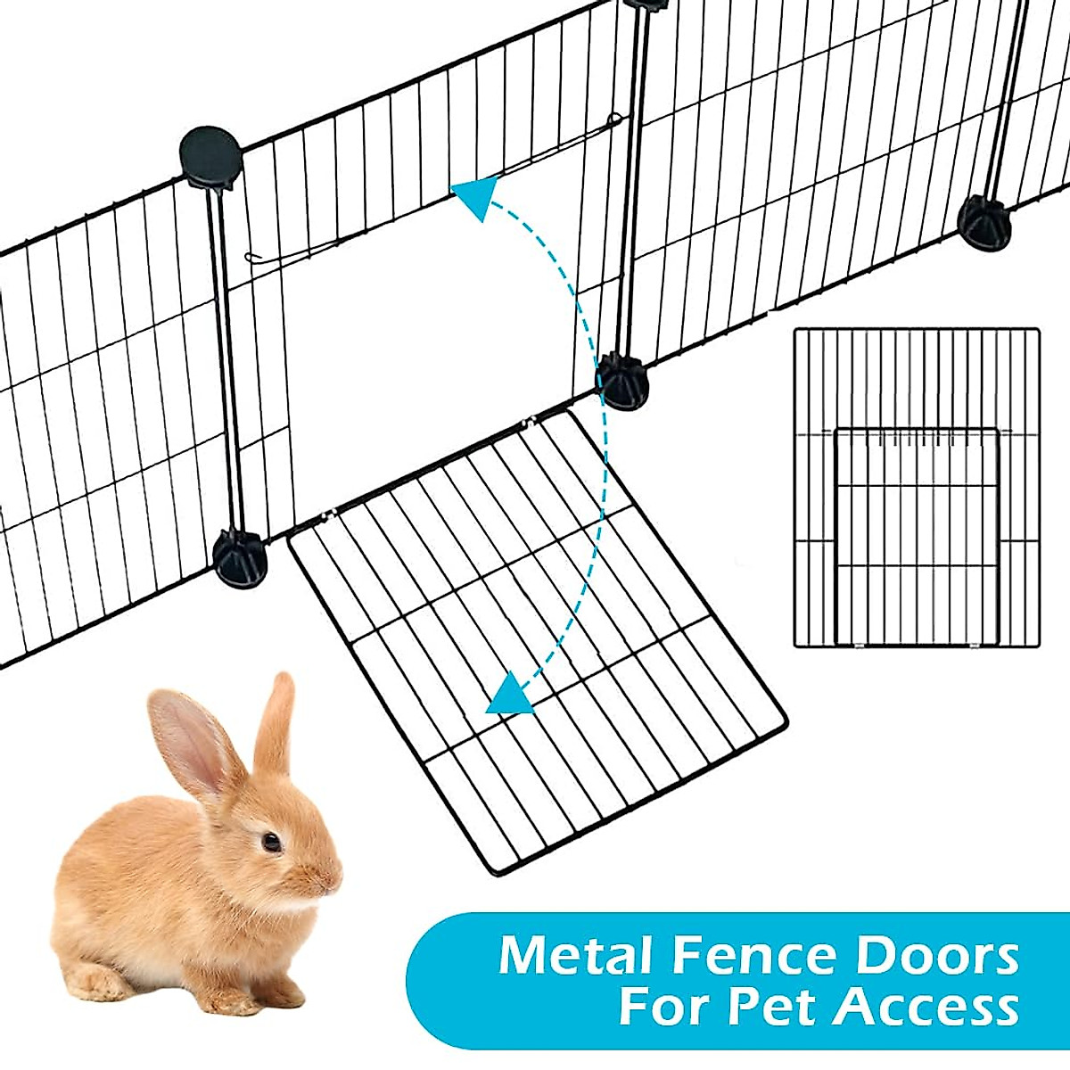 CheeFun Guinea Pig Cages: 8 Sq Ft Expandable Small Animal Cage for Rat Rabbit Ferret Bunny Chinchilla Hedgehog Lizard Indoor Outdoor - 12pcs Pet Panels (Blue)