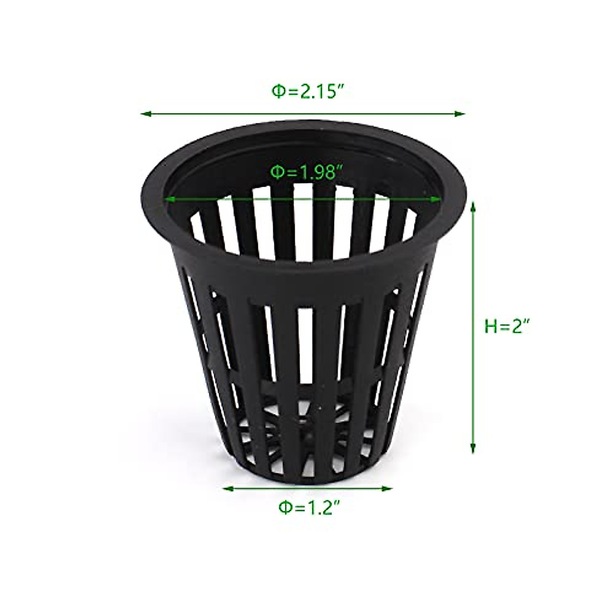 HAZOULEN Small Garden Plastic Net Cups Pots Fits in 2 Inch Holes, Set of 40