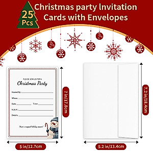 Viynran 25-Pack Christmas Party Invitations – Cartoon Red Snowman Holiday Cards with White Envelopes, Perfect for Xmas, Bridal Showers, Baby Showers, Rehearsal Dinners, and Birthday Parties