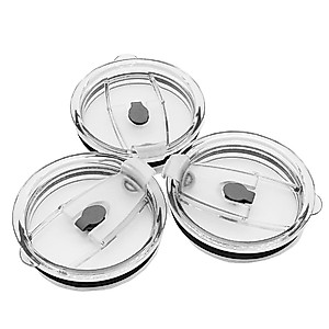 3 Packs Lids for 20oz Tumblers, CNYMANY Spill-proof Splash Resistant Straw-friendly Cover for Old Style Rtic, Ozark Trail 20 oz. Cups - Gray