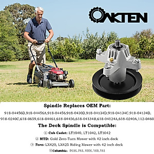 OakTen Spindle Assembly for Cub Cadet LT1040 LT1042 918-04456 and Toro LX420 LX425 112-0460 42 inch Lawn Tractor Deck 2-Pack
