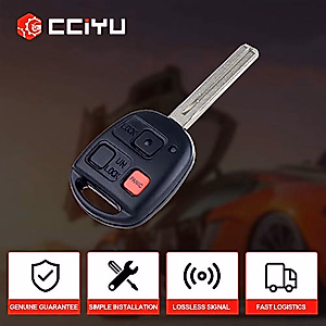 CCIYU for Lexus Key Fob Keyless Ignition Uncut 3 Buttons for Lexus Rx300 Keyless Entry Remote Fob 1999-2003 for Lexus Rx300 Series Remote Keyless Entry OE Adp12548701s n14tmtx1 Set of1