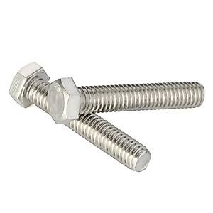 1/4-20 x 3/4" Hex Head Cap Screws Hexagon Bolts, External Hex Drive, Stainless Steel 304, UNC Coarse Thread Fully Threaded, 50 PCS