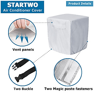 STARTWO Ac Cover for Outside Unit-Heavy Duty Waterproof Durable Air Conditioner Covers for Winter-Windproof Outdoor Carrier Central Air Covers for Outside Units,34Lx34Wx30H Inches