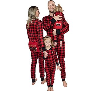 Lazy One Flapjacks, Matching Christmas Pajamas for The Dog, Baby & Kids, Teens, and Adults (Plaid Bear Cheeks, XXX-Large)