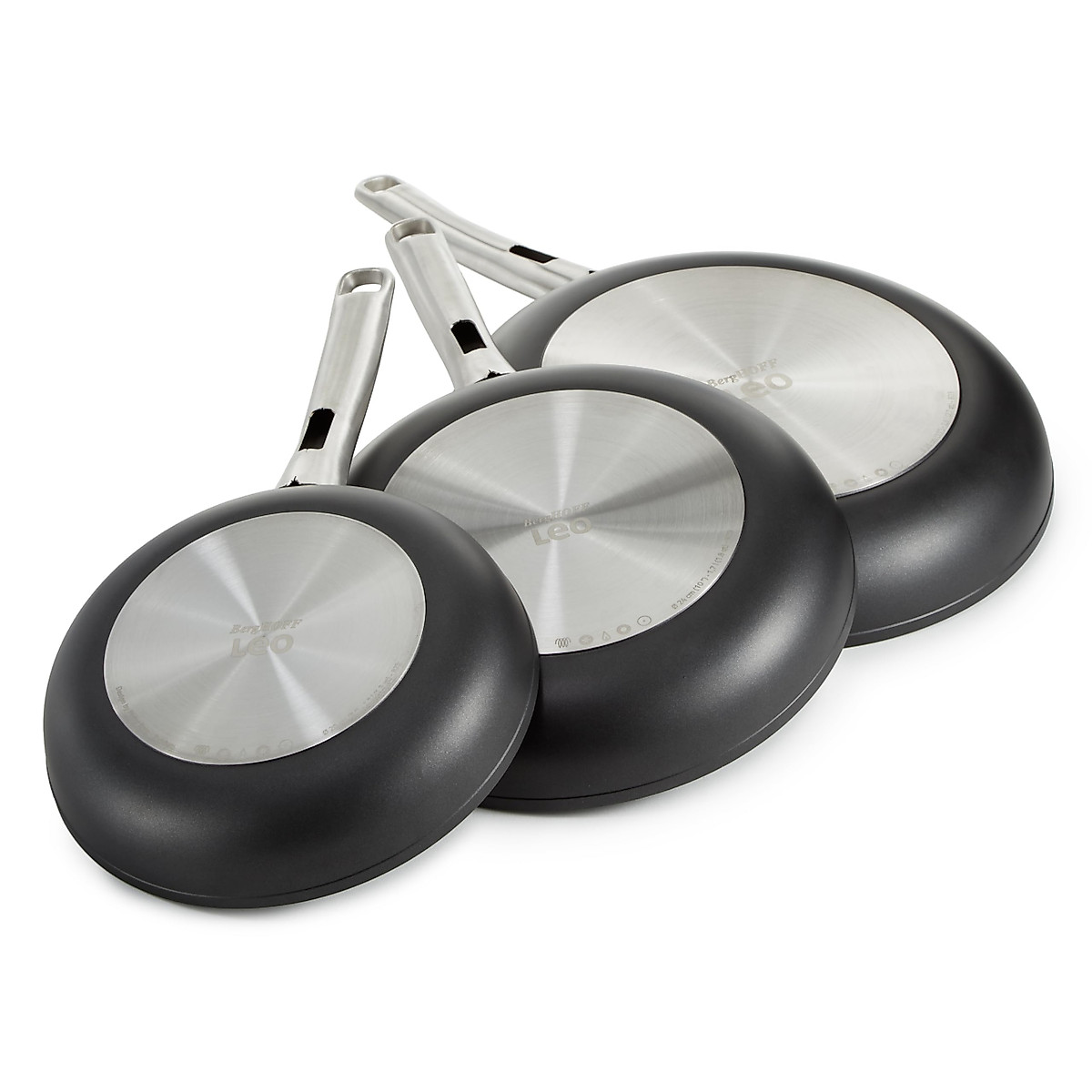 BergHOFF Graphite Non-stick Ceramic Frying Pan/Skillet 11", Recycled Aluminum, Non-toxic Coating, Full Disk Bottom, Stir Fry Eggs Veggies Oven Bakeware, Oven-to-Table Cookware