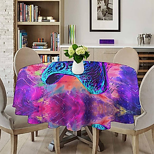 Colorful Retro Gamepad Waterproof Antiwrinkle Tablecloths Abstract Watercolor Video Game Gamer Tie Dye Design for Dining Table, Buffet Parties and Camping 70x70in