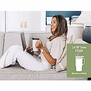 Reduce Coffee Mug Replacement Lid - Compatible with 14, 16, 18, 20 and 24 oz Reduce Hot1 Insulated Mugs and Tumblers - With Flo-Motion Steam-Release Vent, Ideal for On-The-Go Drinking