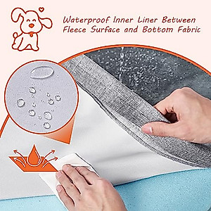 EHEYCIGA Waterproof Dog Beds for Large Dogs with Orthopedic Memory Foam, Grey, 35x23