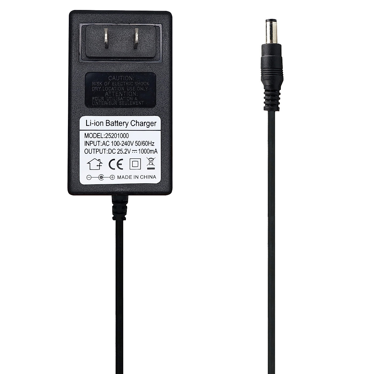 Zingpaw AC to DC 25.2V 1A Wall Charger Adapter Power Supplier for Household Electronics Electric Massage Battery Headlights Toy Cars with 5.5mm x 2.5mm Tip & 8 Replaceable Tips