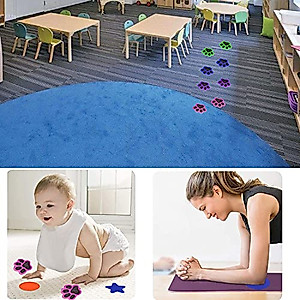 48pcs Carpet Markers Velcro Spot Markers for Classroom Floor Carpet Spots for Kids, Sitting Dots for Kids Carpet Spots for Kids, Teachers, Preschool and Kindergarten Paws Shape
