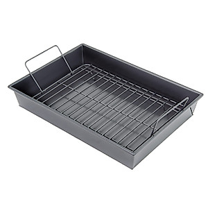 Chicago Metallic Professional Roast Pan with Non-Stick Rack, 13-Inch-by-9-Inch, Gray